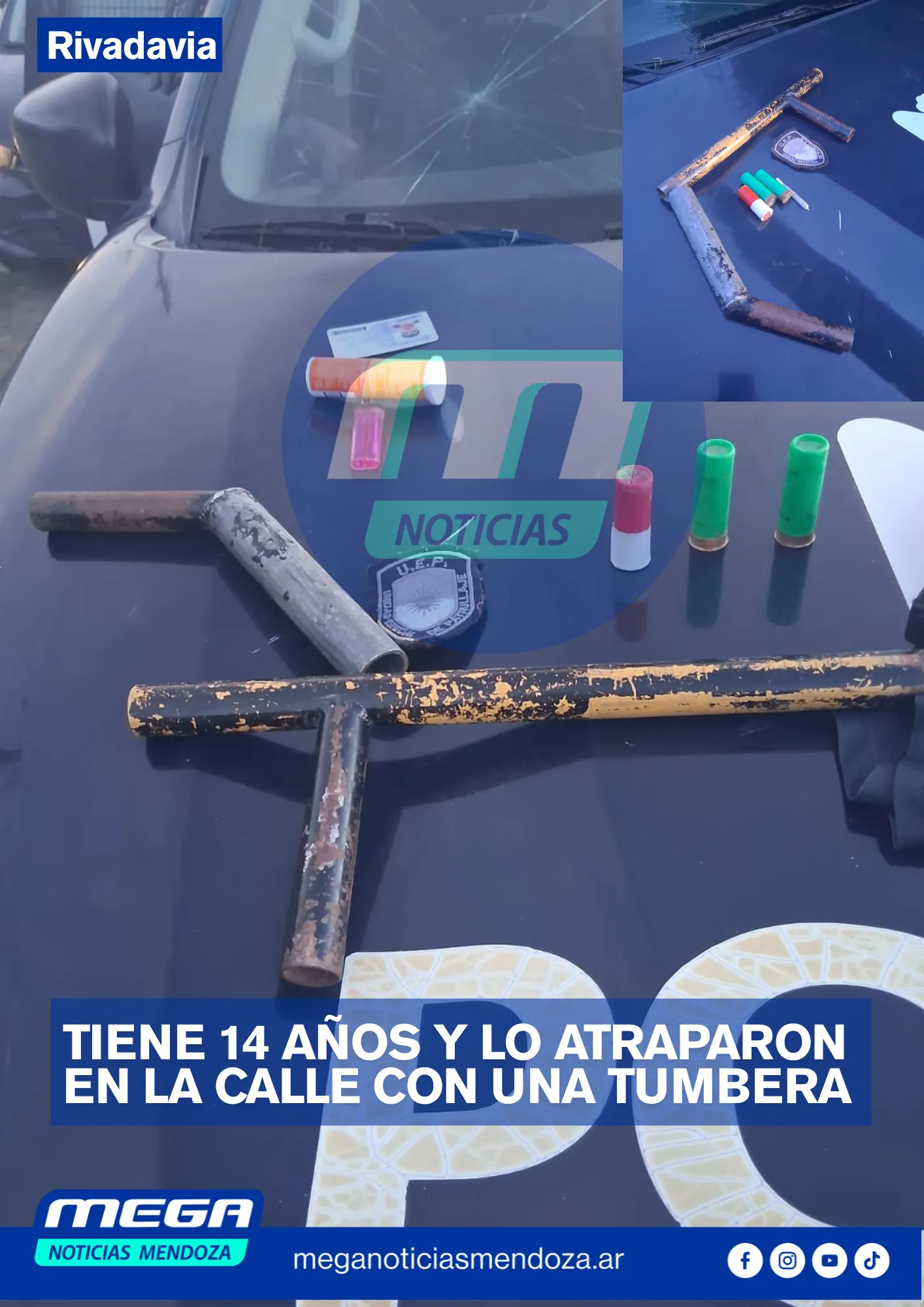 TIENE 14 AÑOS Y LO ATRAPARON EN LA CALLE CON UNA TUMBERA