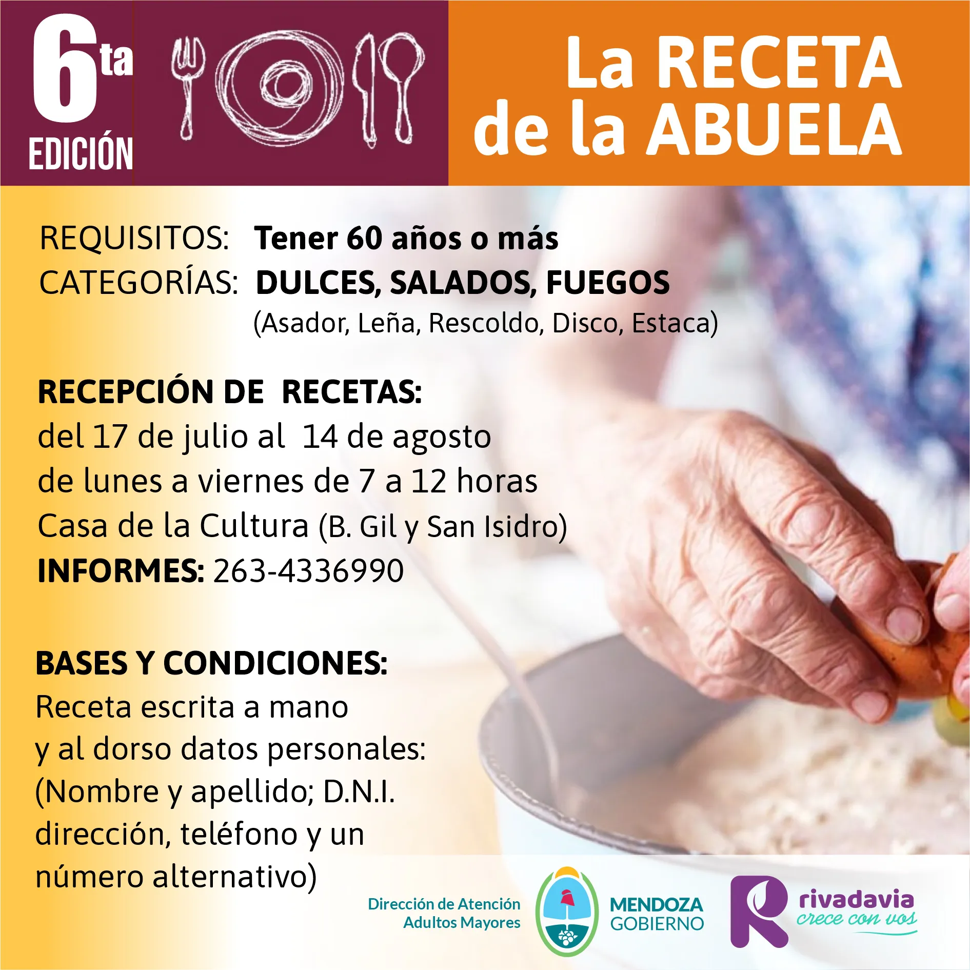 COMIENZA LA 6º EDICIÓN DEL CONCURSO “LA RECETA DE LA ABUELA”